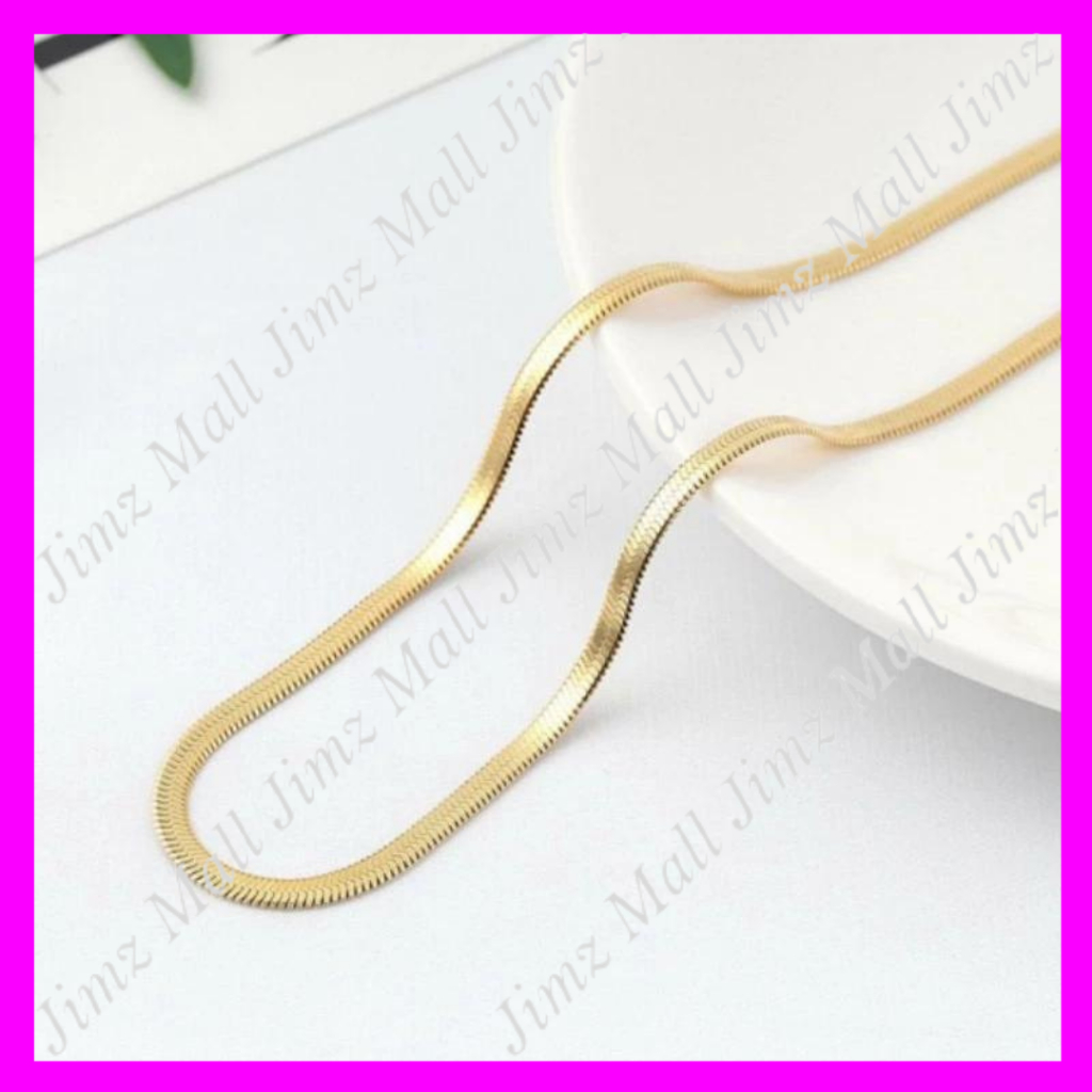 Jual Kalung Belut pipih Titanium Gold Rantai 45 cm N21042105 / Kalung ...