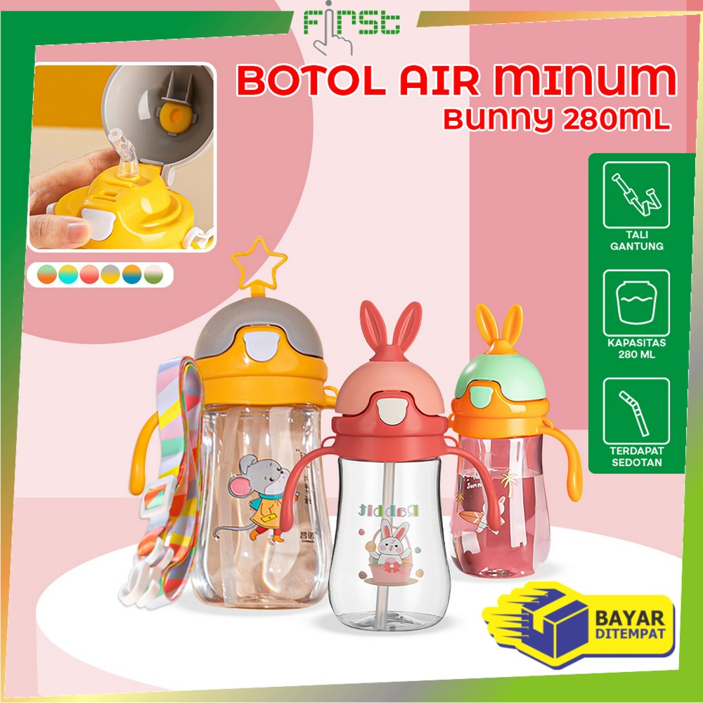 Jual FH-C911 C912 Botol Minum Anak 280ML Motif Kelinci dengan Tali ...