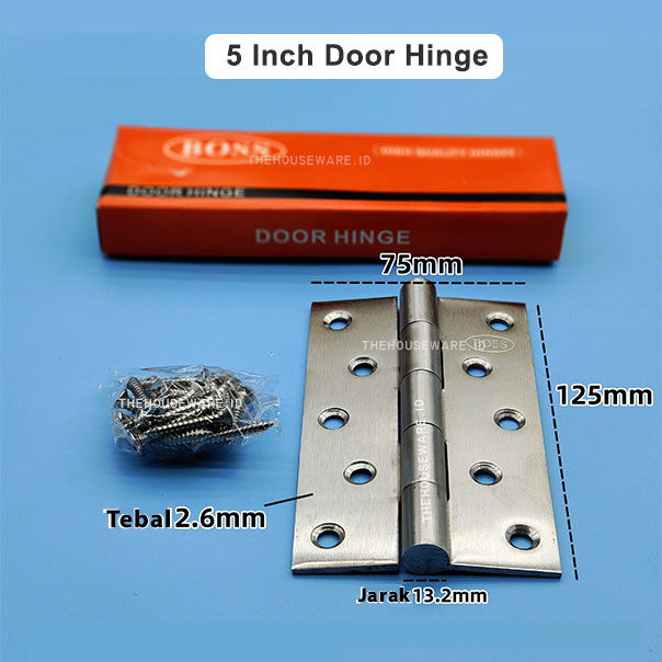 Jual Engsel Pintu Silver l Jendela TEBAL 5 inch l Stenlis Per Pasang ...