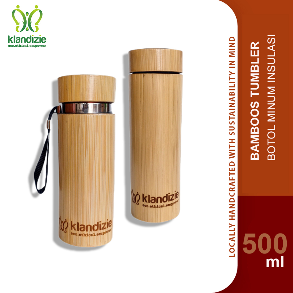 Jual KLANDIZIE - [BAMBOOS] Tempat Minum Stainless Steel Bambu Vacuum ...