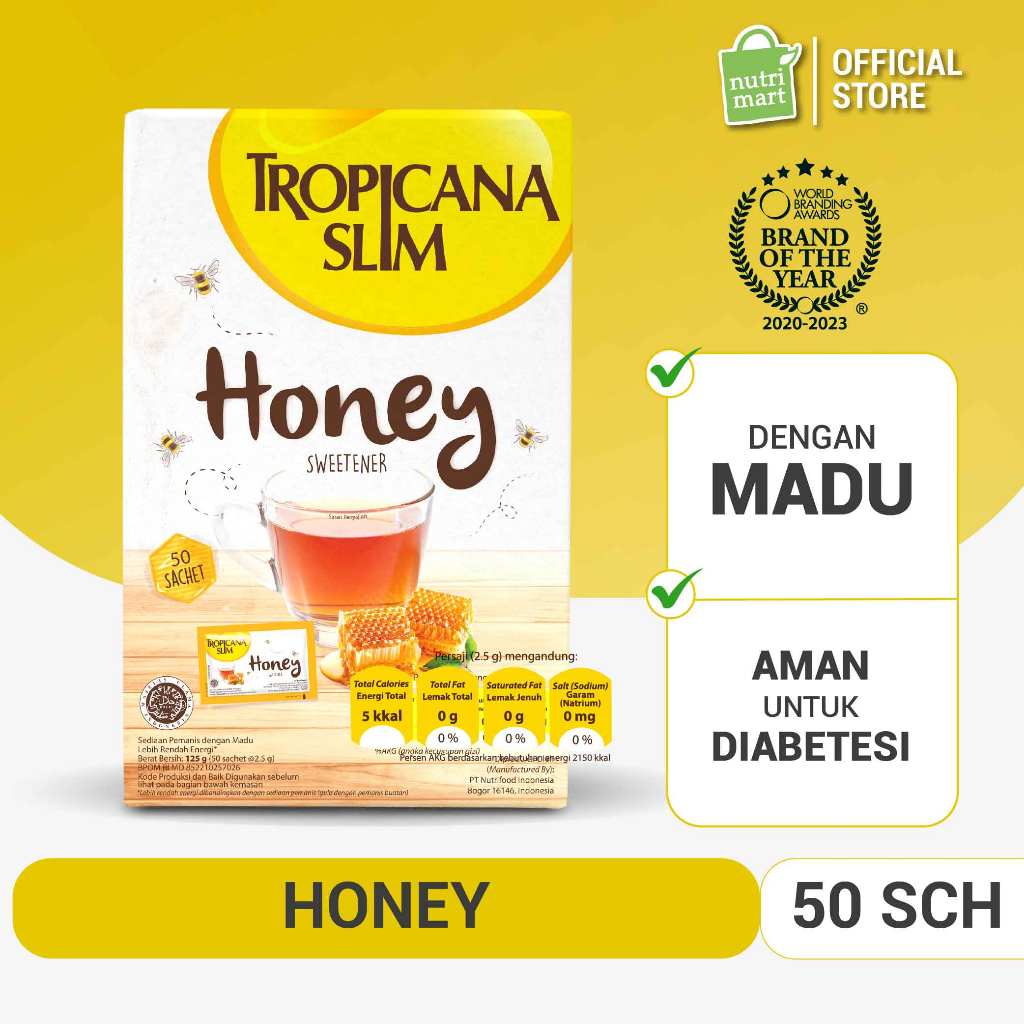 Jual Tropicana Slim Sweetener Honey 50sch - Pemanis untuk Bantu Batasi ...