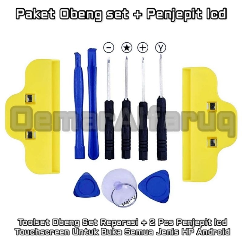 Jual Toolset Obeng Set Reparasi + 2 Pcs Penjepit lcd Touchscreen Untuk ...