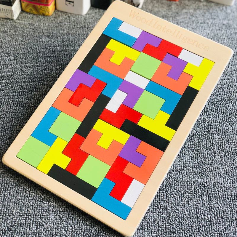 Jual [HAGO] Mainan Edukasi Puzzle Tetris Russian Tetris Block Toy ...