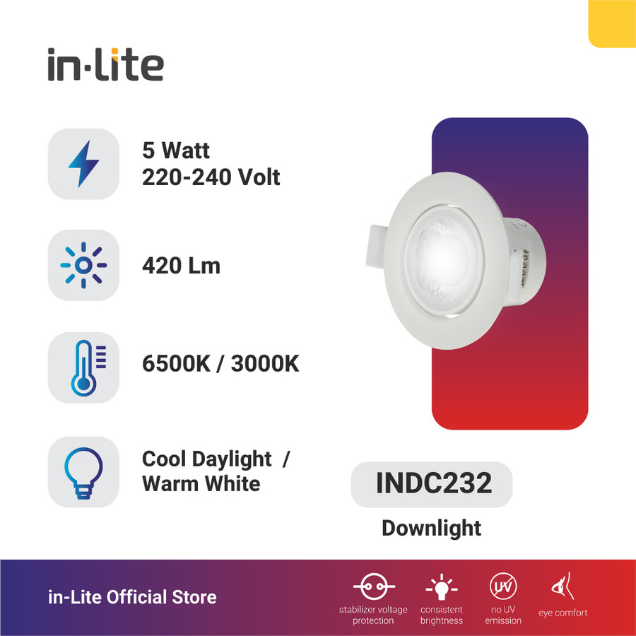 Jual Inlite Lampu Spotlight 5W 8W LED INDC232 - Mini Downlight Spot 5 ...