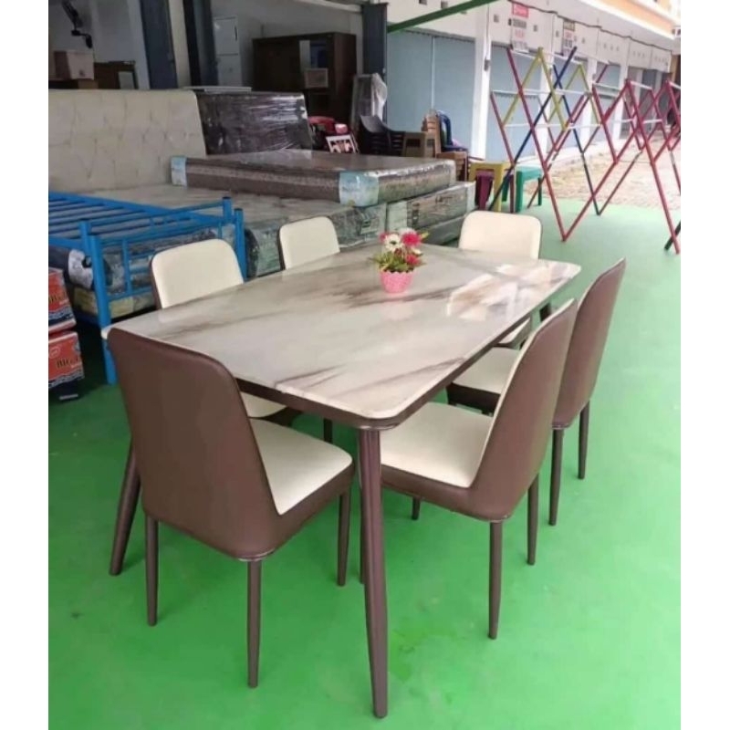Jual Meja Makan Marmer 4 kursi Meja Makan Import | Shopee Indonesia