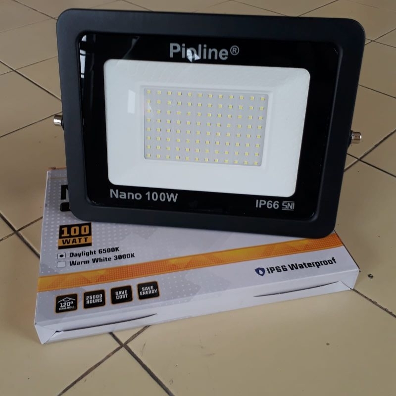 Jual PIOLINE Lampu Sorot LED 100 Watt 100w Flood Light IP66 SNI - Putih / Kuning | Shopee Indonesia