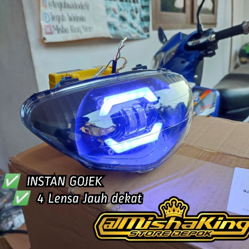 Jual Lampu day tembak led mio sporty mio lama 4 lensa jauh dekat ...