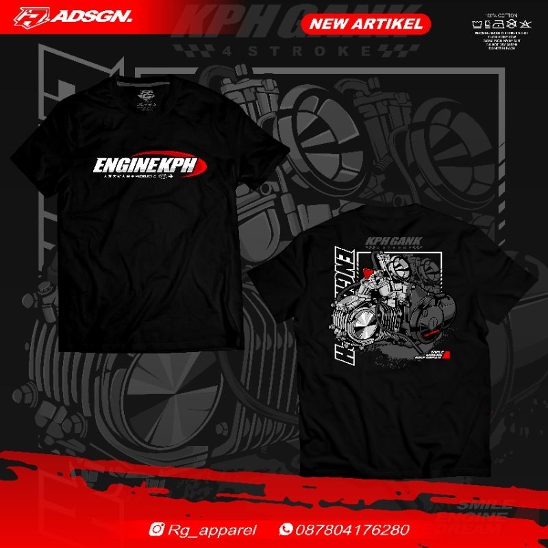 Jual T-SHIRT ENGINE KPH GANK/KAOS SUPRA/KAOS MOTOR | Shopee Indonesia