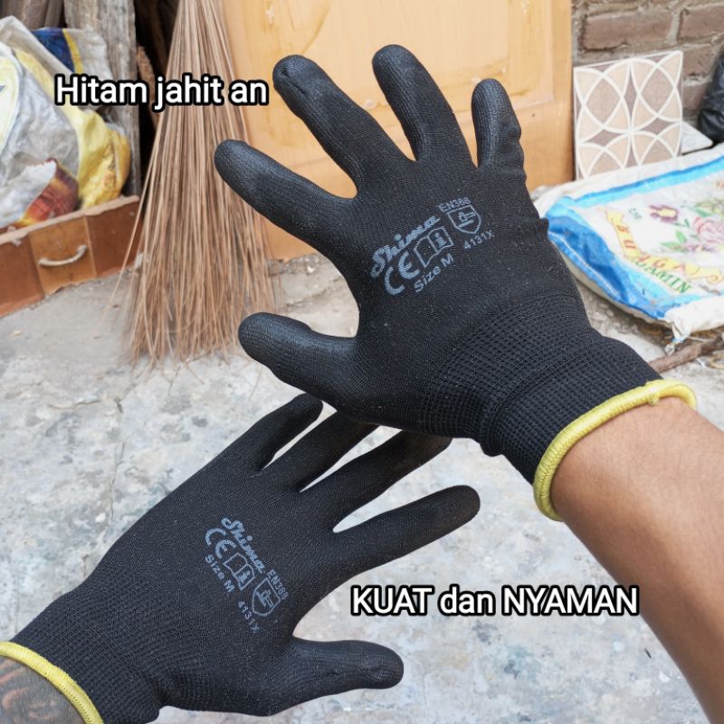 Jual Sarung tangan kerja safety palm fit pu glove hitam merk comet ...