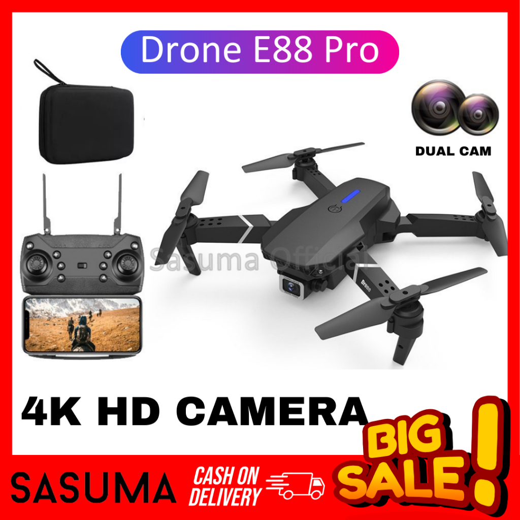 Jual Sasuma Drone E88 Pro Shoot D2 Murah Original Indoor Outdoor Single