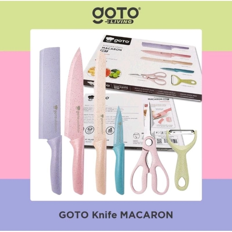 Jual Goto macaron Kitchen Knife Pisau dapur Tajam stainless set anti ...