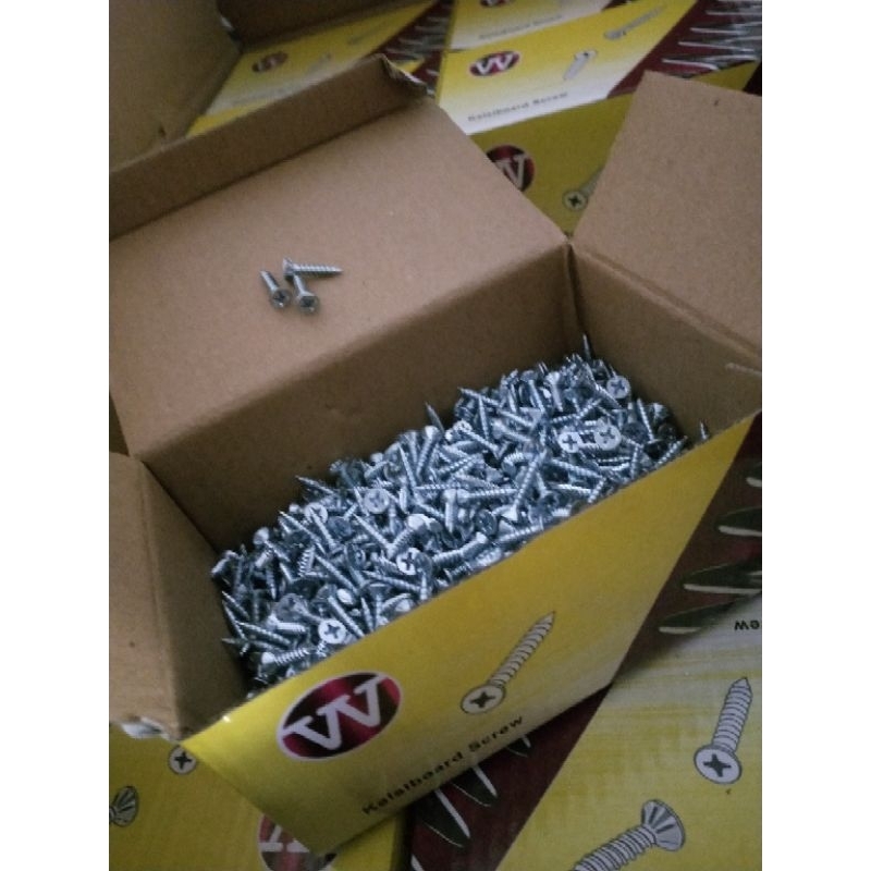 Jual Skrup Kalsiboard W ukuran 3/4 inch, panjang 2cm, isi 1000pc, warna ...