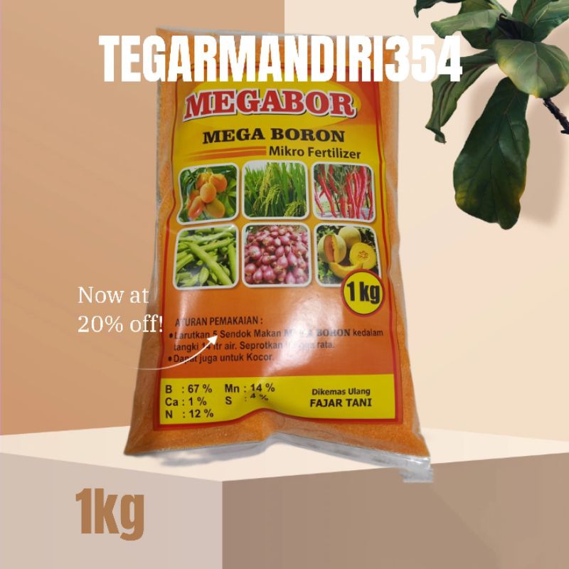 Jual Pupuk boron megabor 1kg pencegah kerontokan bunga dan buah megaboron 1kg | Shopee Indonesia