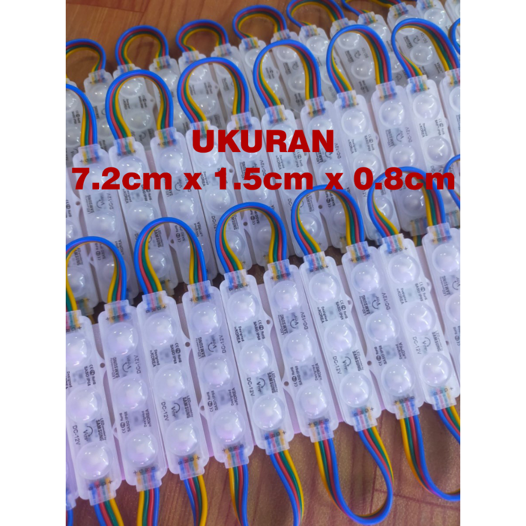 Jual LED MODULE RGB Lampu Led Modul 3 Mata RGB 12V Mettaled | Shopee ...