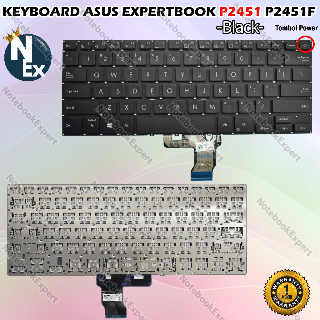 Jual Keyboard Laptop for Asus ExpertBook P2451 P2451F P2451FA Black ...
