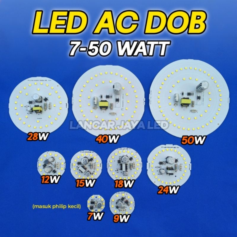 Jual PCB LED AC DOB Lengkap 5w,5w(kecil),7w,9w,12w,15w,18w,24w,28w,40w,50w | Shopee Indonesia