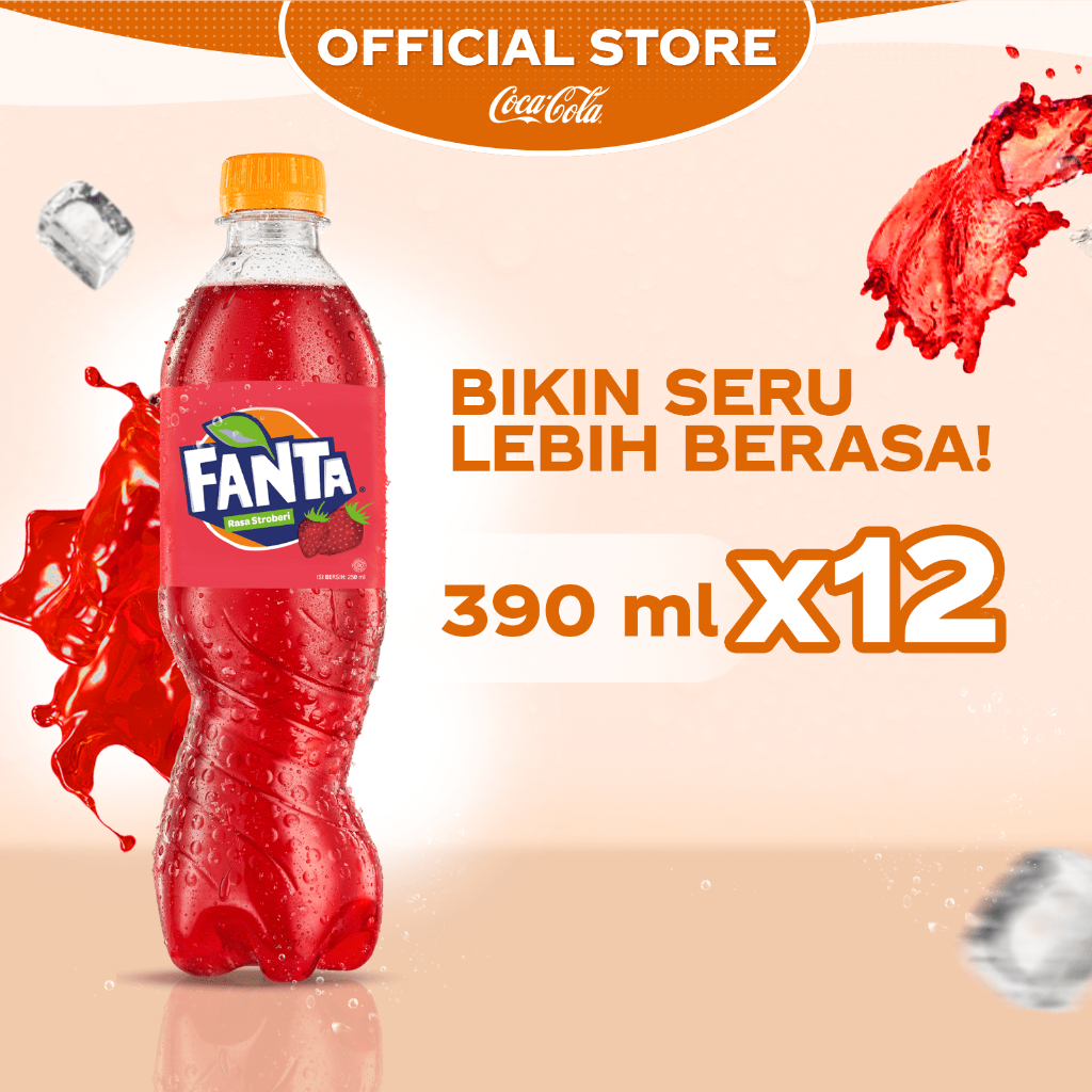 Jual Fanta Rasa Stawberry Minuman Soda - Botol 390ml x 12pcs | Shopee Indonesia