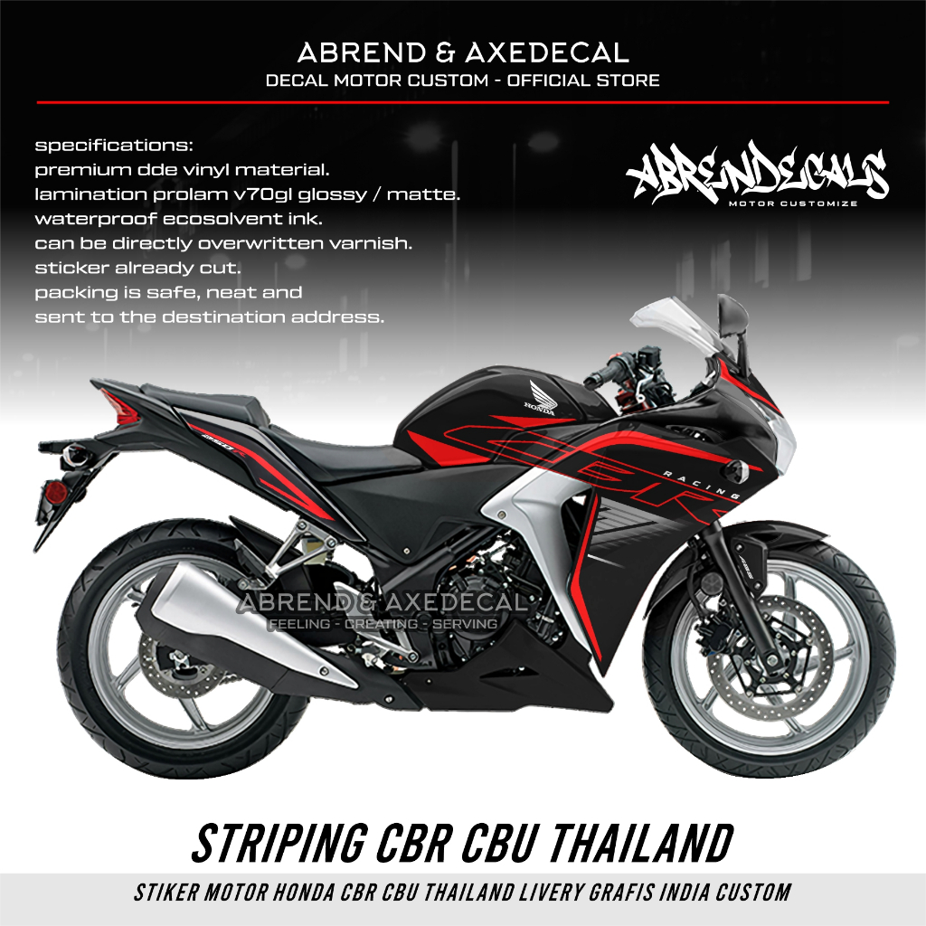 Jual STRIPING CBR CBU GRAFIS INDIA CUSTOM / STIKER MOTOR HONA CBR CBU ...