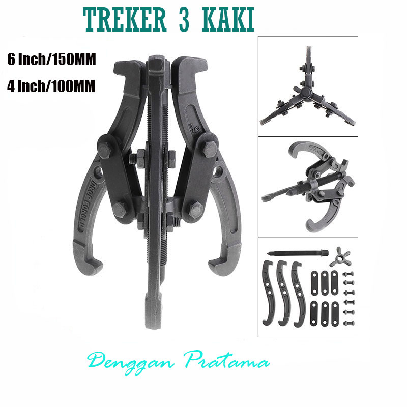 Jual Treker Kaki 3 Gear Jaw Puller 4 inch 6 inch Alat Pencabut Bearing ...