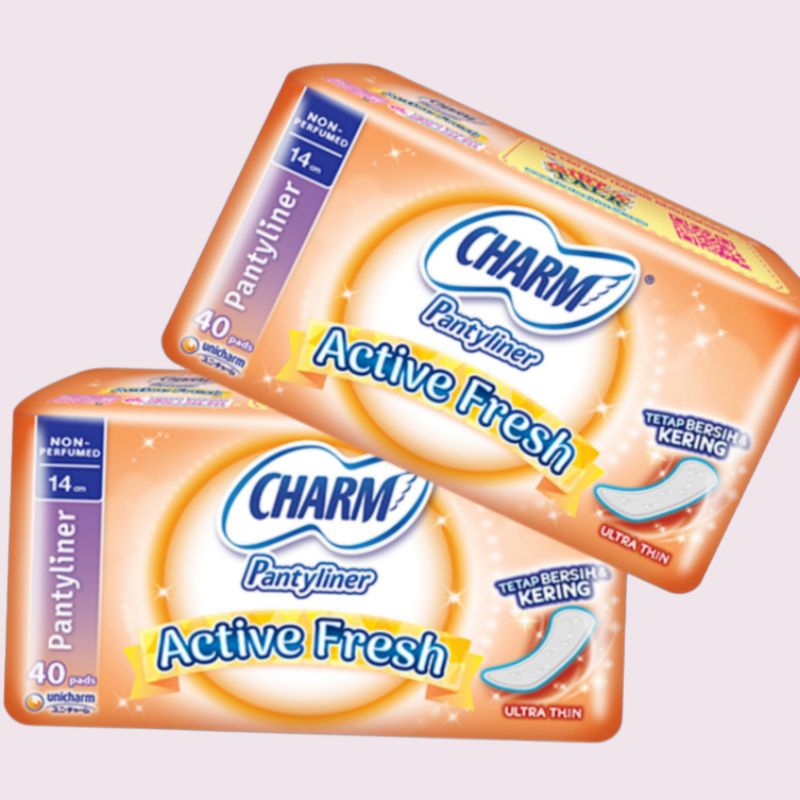 Jual PANTYLINER CHARM ACTIVE FRESH NON PERFUME 14 CM 40 PADS | Shopee ...