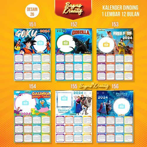 Jual CETAK KALENDER DINDING 2024, KERTAS TEBAL, FINISHING KLEM, BISA ...