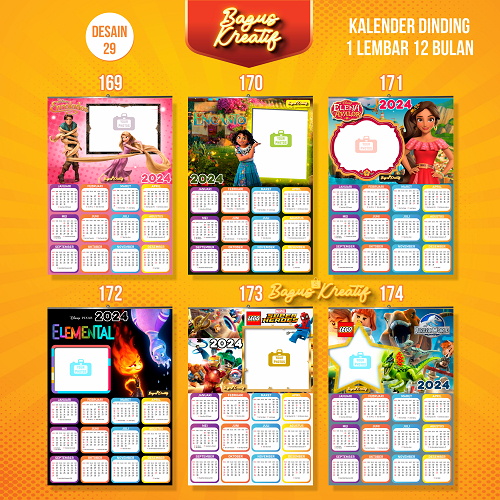 Jual CETAK KALENDER DINDING 2024, KERTAS TEBAL, FINISHING KLEM, BISA ...