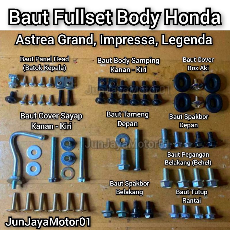 Jual Baut Lengkap Full Set Body Honda Astrea Grand - Grand Bulus ...
