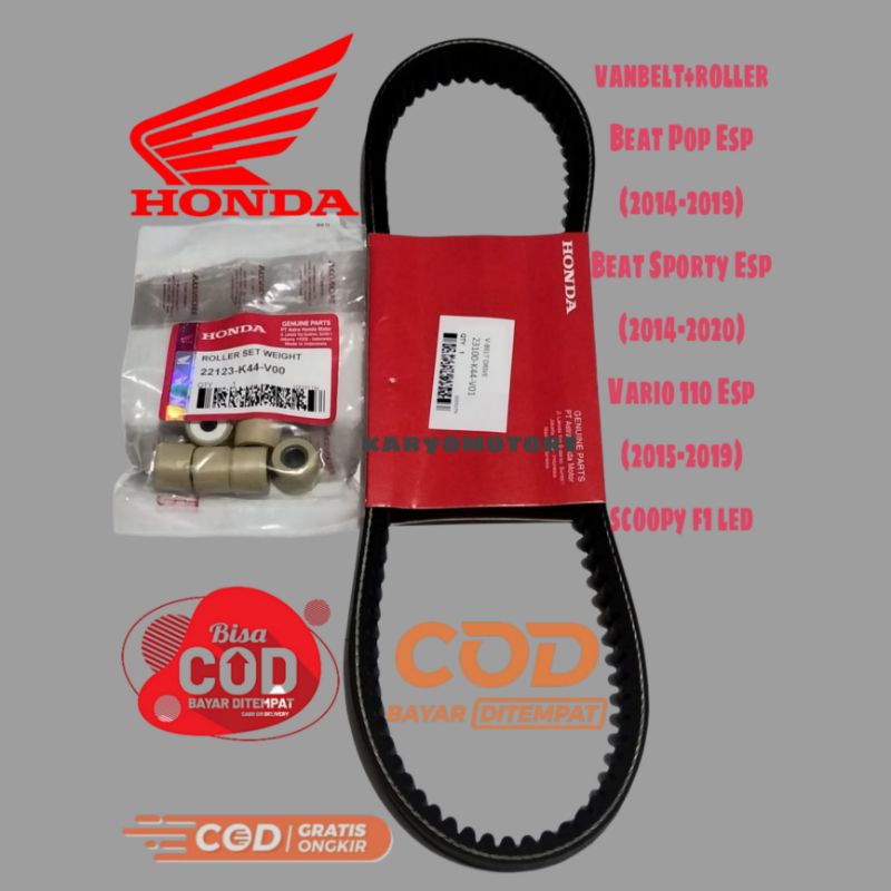 Jual Vanbelt K44+Roller K44 vanbelt beat pop,beat sporty,Vario 110 eSP ...