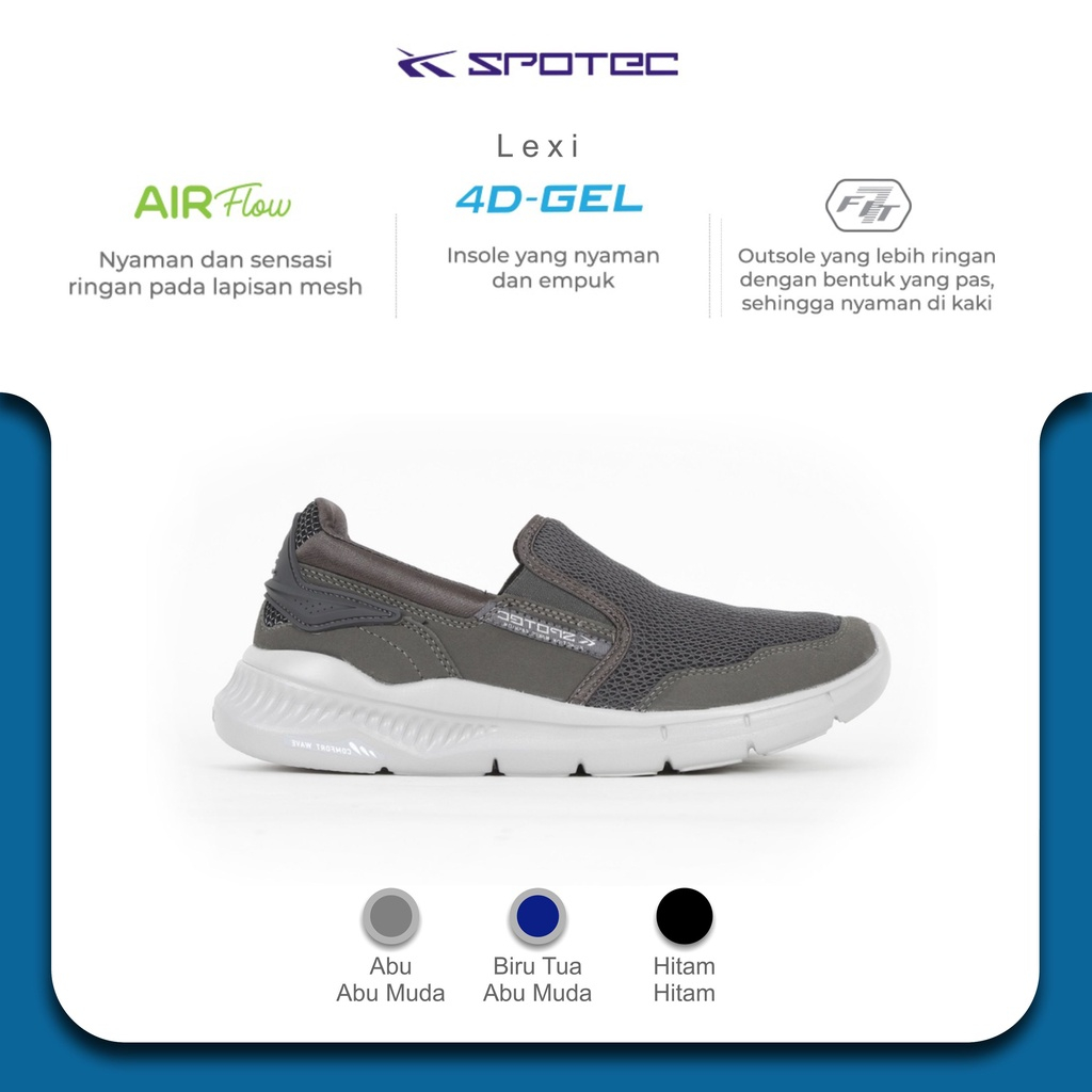 Jual SPOTEC Sepatu Walking Lexi Abu tua-Abu | Original Spotec | Shopee ...