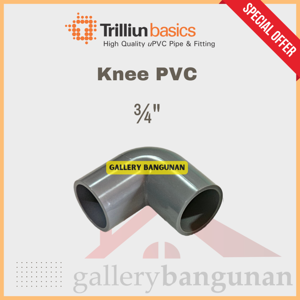 Jual Elbow PVC | Knee TS 3/4" | 90 derajat Keni L | Tiga perempat in dim dm| Sambungan Pipa ...