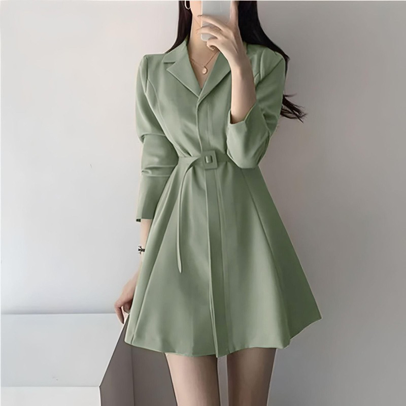 Jual Seoria Dress Simple Basic Korean Chic Minimalis Classy Mini Casual ...