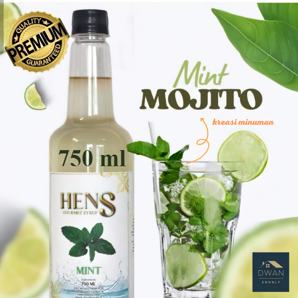 Jual HENS Gourmet Syrup MINT Flavour - Sirup Rasa MINT 750 ml | Shopee ...