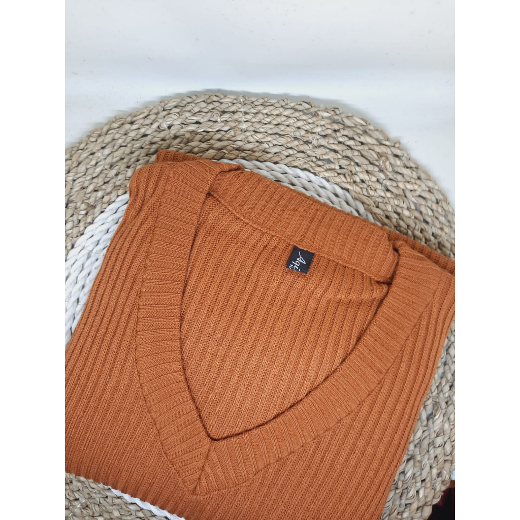 Jual Vest Rajut Salur Kerah V Panjang / Rompi Rajut Premium /Vest Rajut ...
