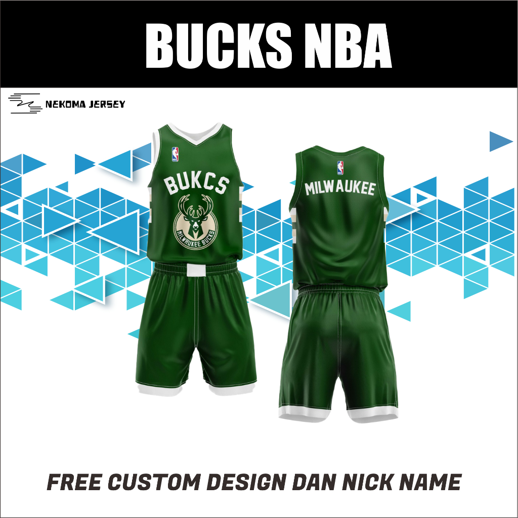 Jual JERSEY BUCKS NBA FREE CUSTOM NAMA DAN ANGKA | Shopee Indonesia