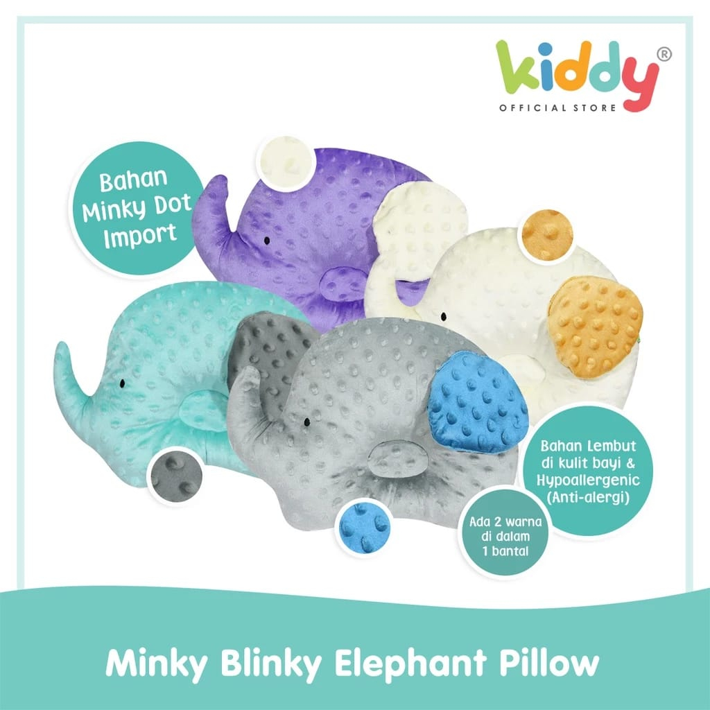 Jual KIDDY Bantal Baby Bayi Minky Blinky Elephant Anti Peyang Baby Bayi ...