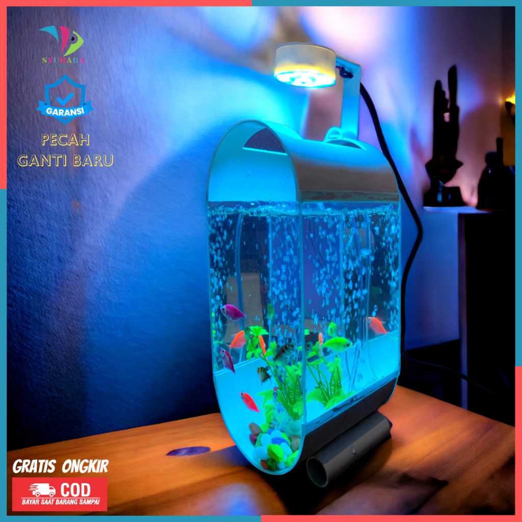 Jual [COD] 1 Set lengkap Aquarium Mini /Akuarium ikan cupang ikan hias ...