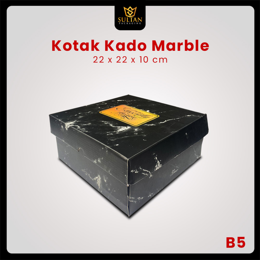 Jual Kotak Kado Marble - Box Kado Hitam - Kotak Hadiah - B5 | Shopee ...