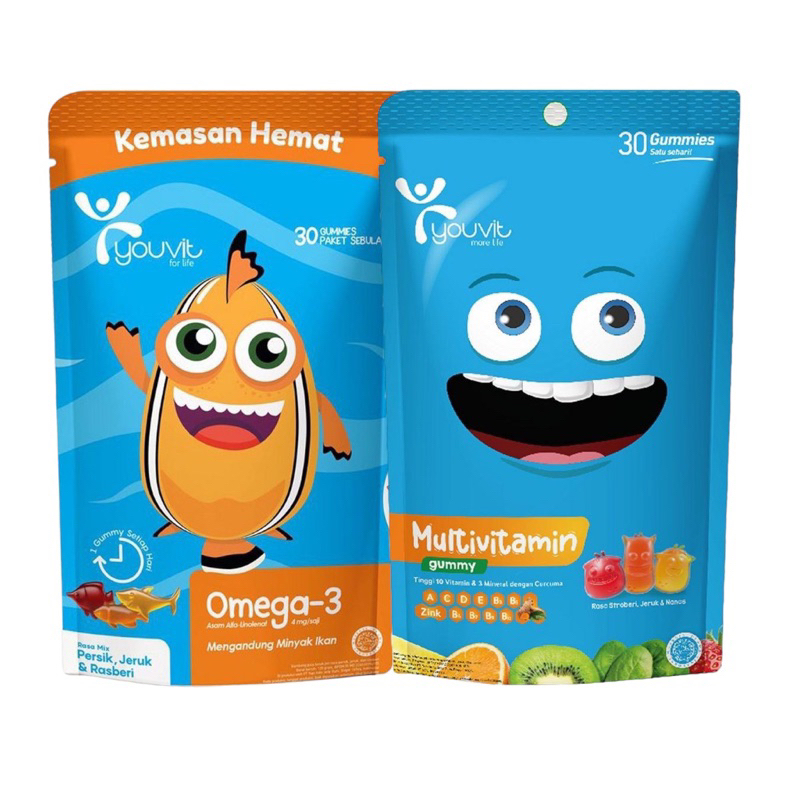 Jual Youvit Multivitamin Anak dan Omega-3 Anak 30 Hari untuk Tumbuh ...