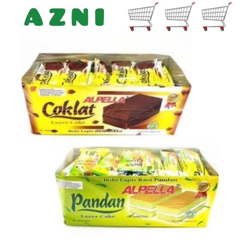 Jual ALPELLA Layer Cake 8 gram X 24 Pcs - Bolu Lapis Coklat/ Pandan ...