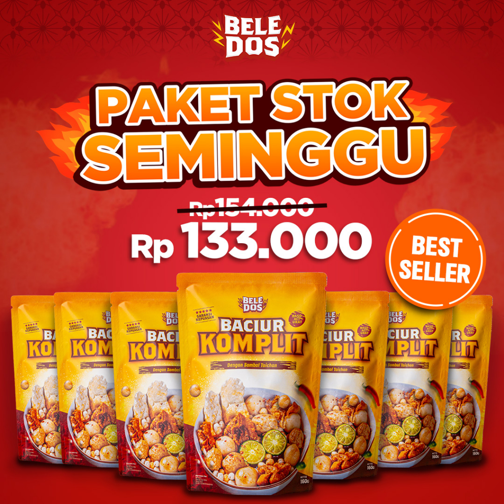 Jual Beledos Paket Stok Seminggu (dapat 7 pcs Baciur Komplit) | Shopee ...