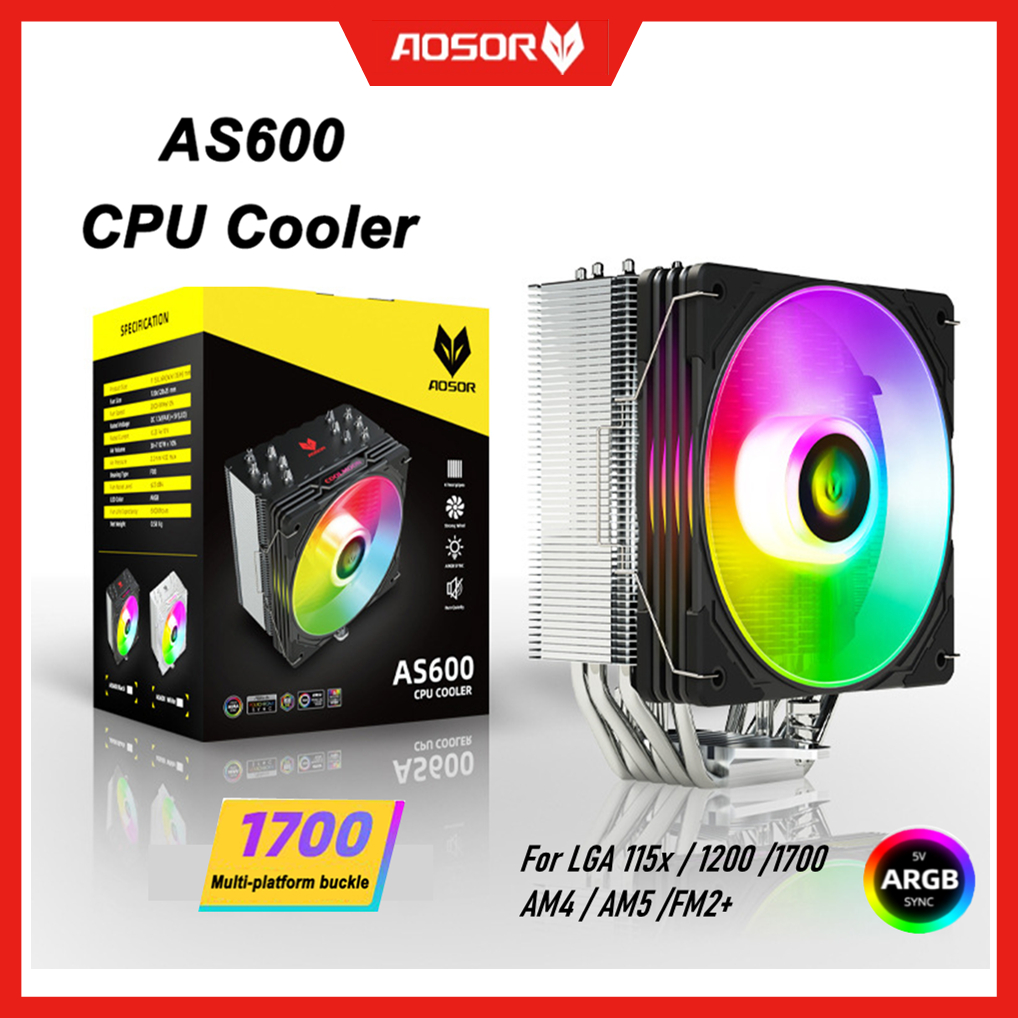 Jual AOSOR CPU COOLER AS600 6 PIPE ARGB PWM FOR INTEL & AMD | Shopee ...