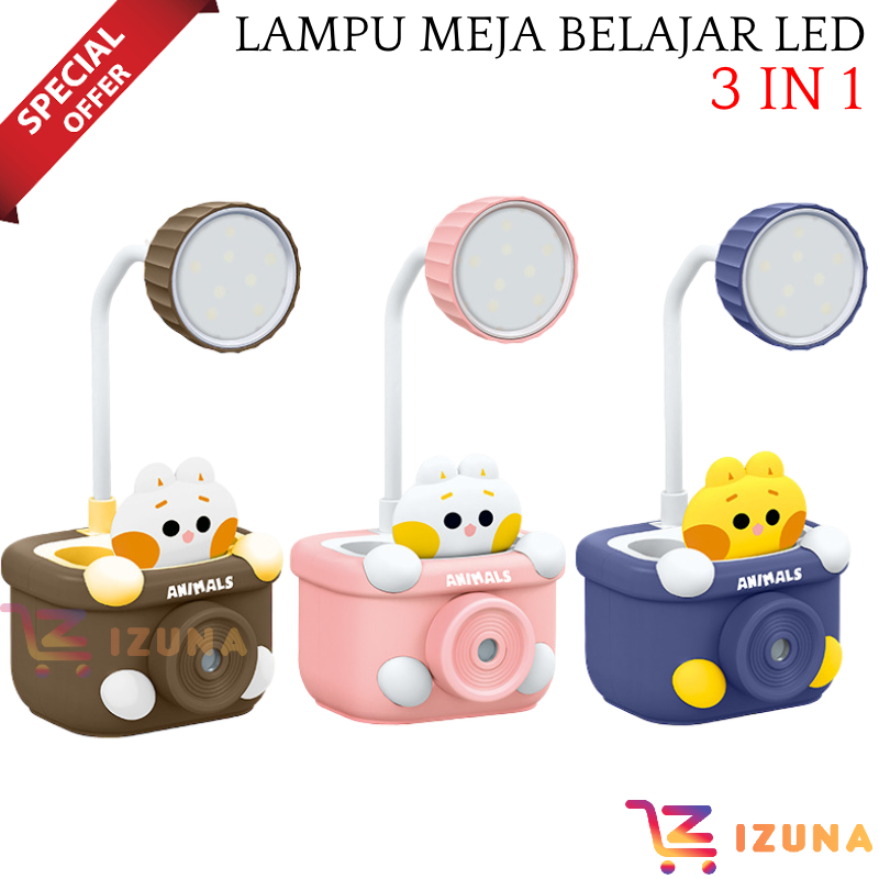 Jual [IZUNA] ELP001 LAMPU MEJA BELAJAR ANAK 3 IN 1 DENGAN RAUTAN ...
