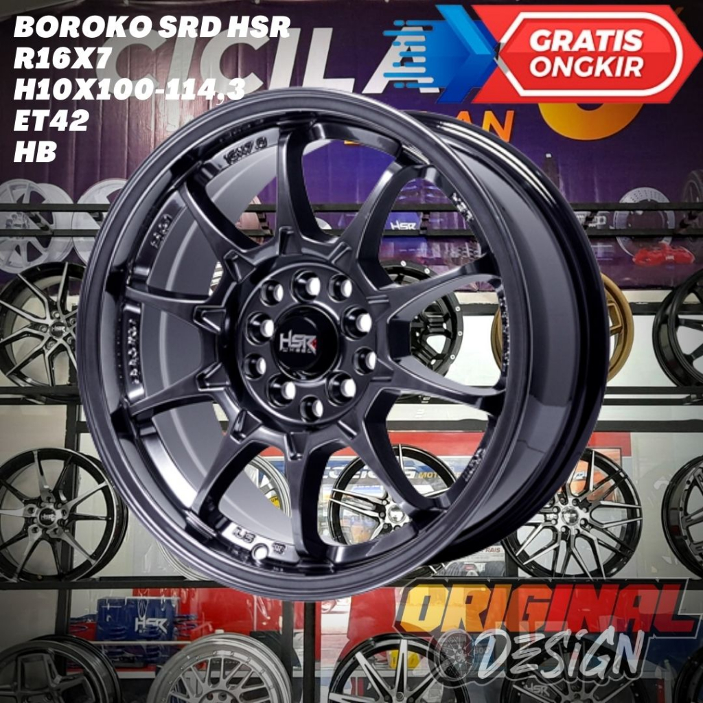 Jual Velg Mobil Ring 16 HSR BOROKO SRD R16 LEBAR 7 LOBANG BAUT 5 ET42 HB | Shopee Indonesia