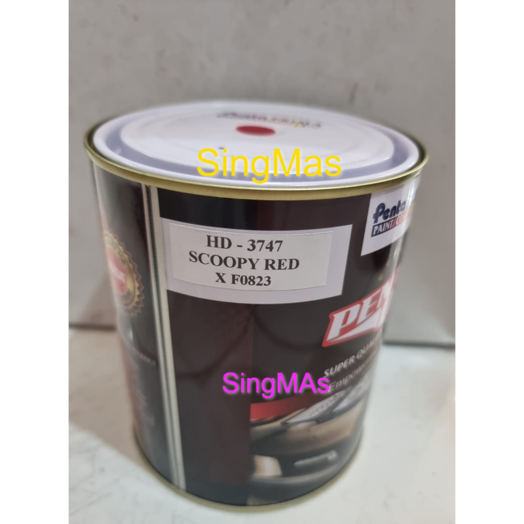 Jual Cat penta supergloss super gloss candy RED DOFF scoopy red 1LTR ...