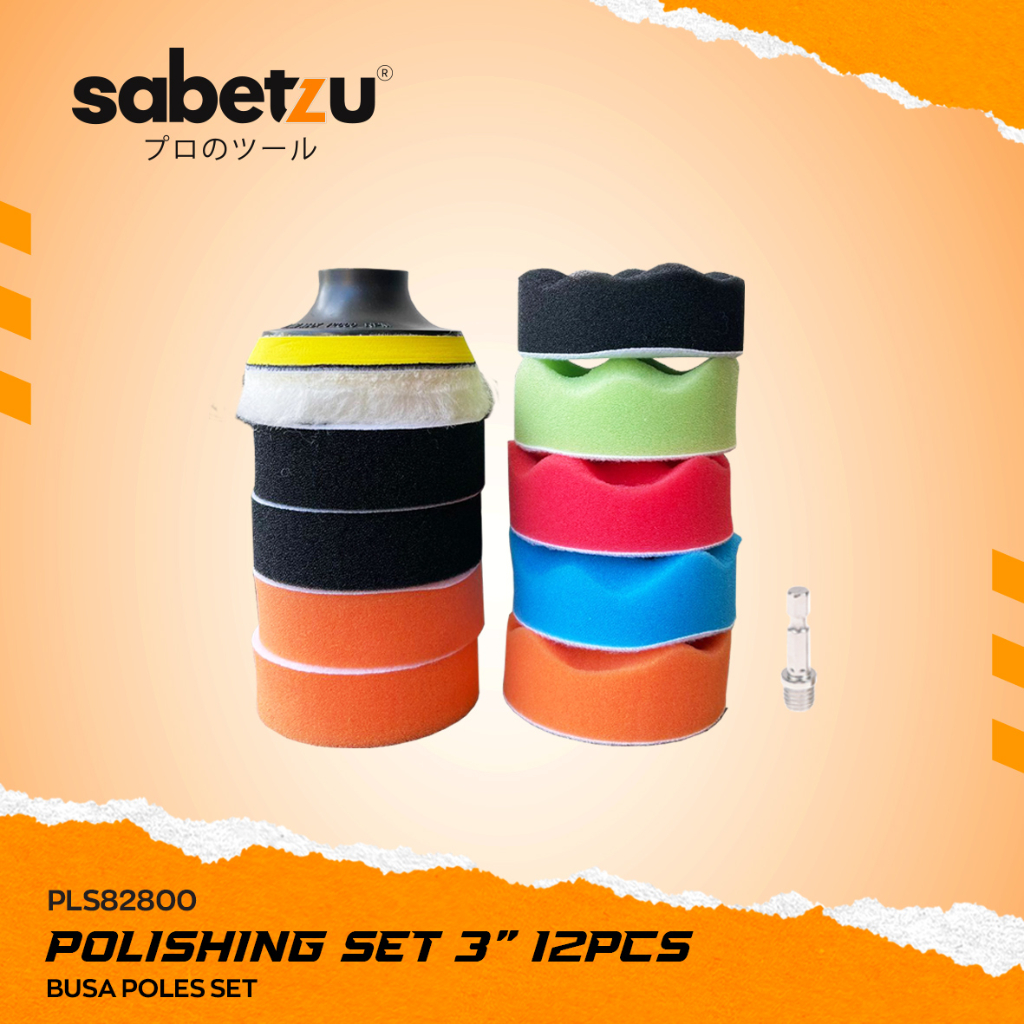 Jual SABETZU Busa Poles Set 12pcs 3" 4" 5" 7" Busa Poles Set Total Isi ...