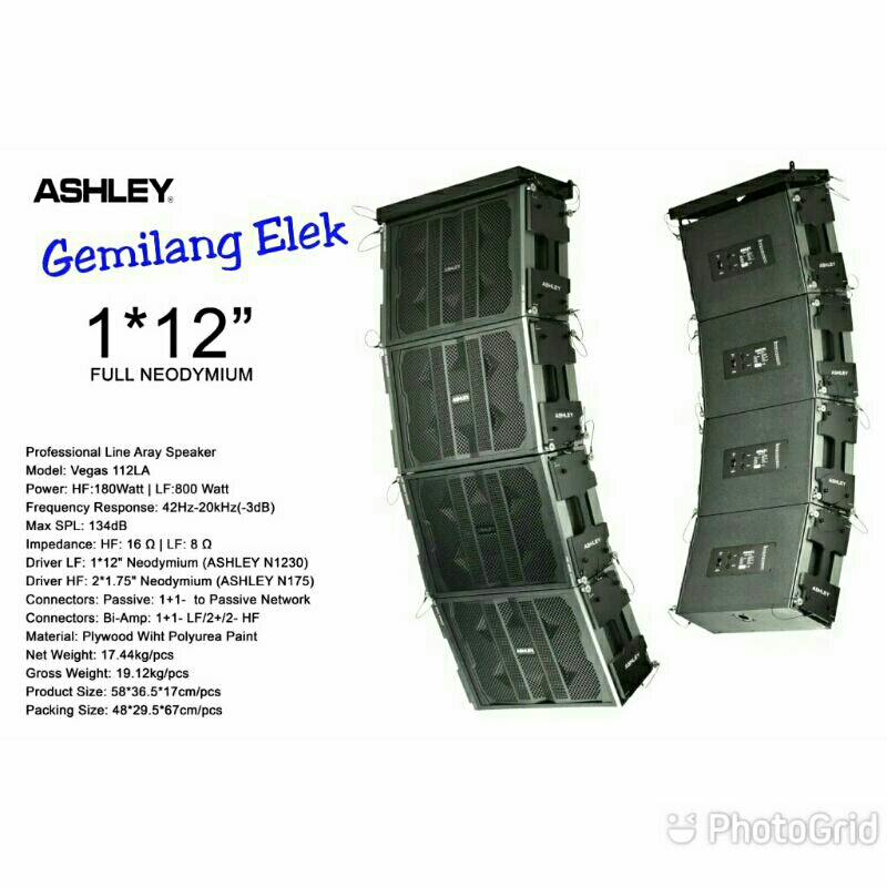 Jual Speaker Line Array ASHLEY VEGAS 112LA Original 1 x12inch | Shopee ...