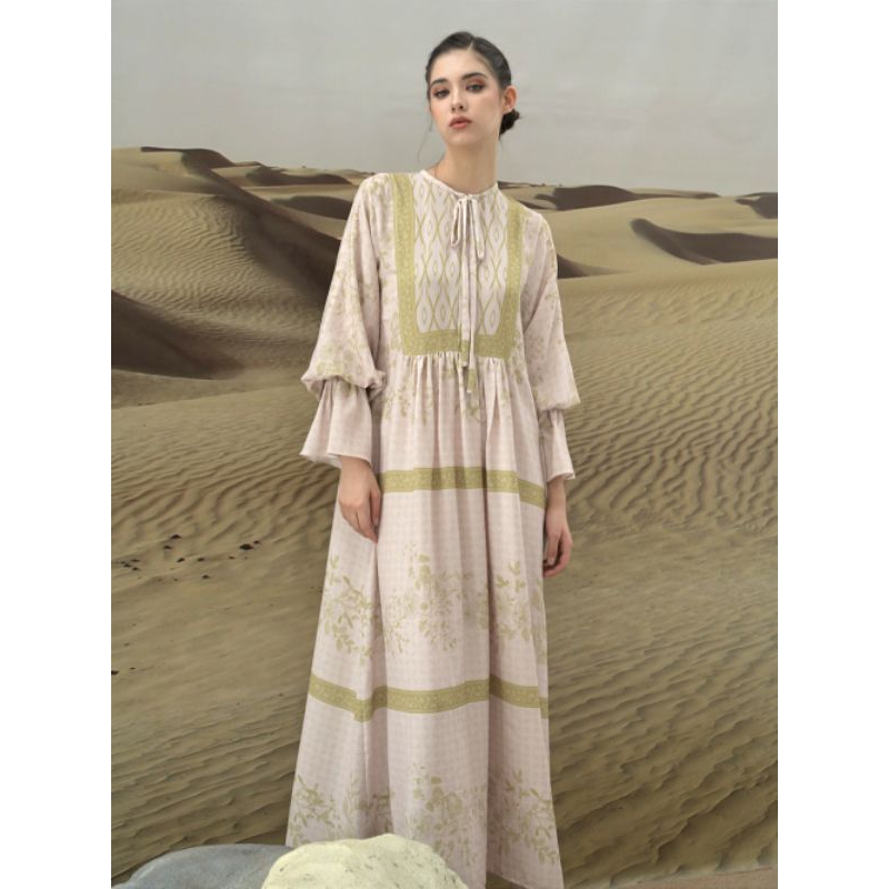 Jual KARIMAKE - Balakbak Dress Color Leafy Gamis Printing Exclusive ...