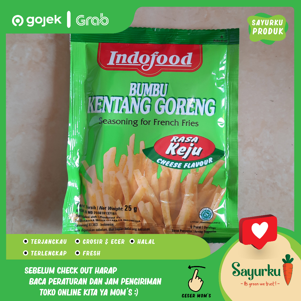 Jual INDOFOOD Bumbu Kentang goreng rasa keju 25g | Shopee Indonesia