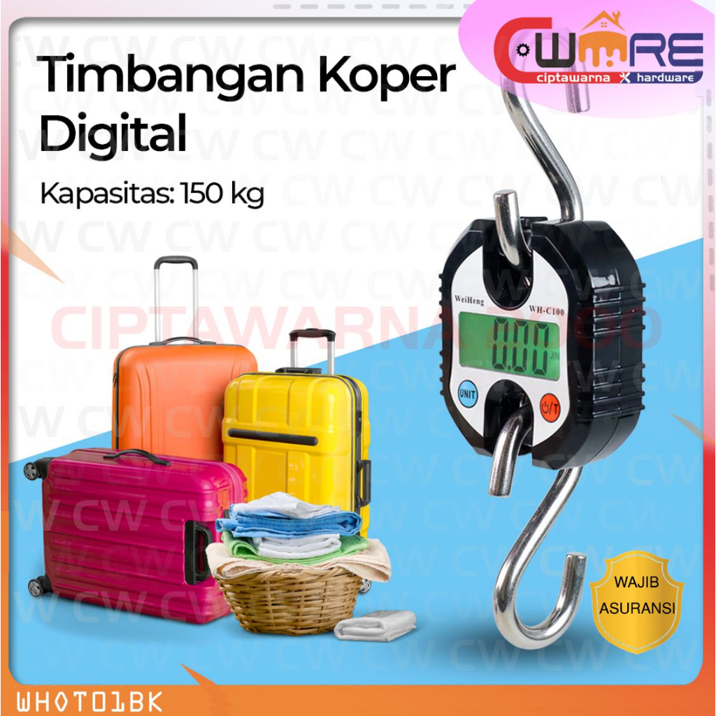 Jual Alat Timbangan Gantung Koper Digital 150kg - Wh-C100 Weiheng – BDB | Shopee Indonesia