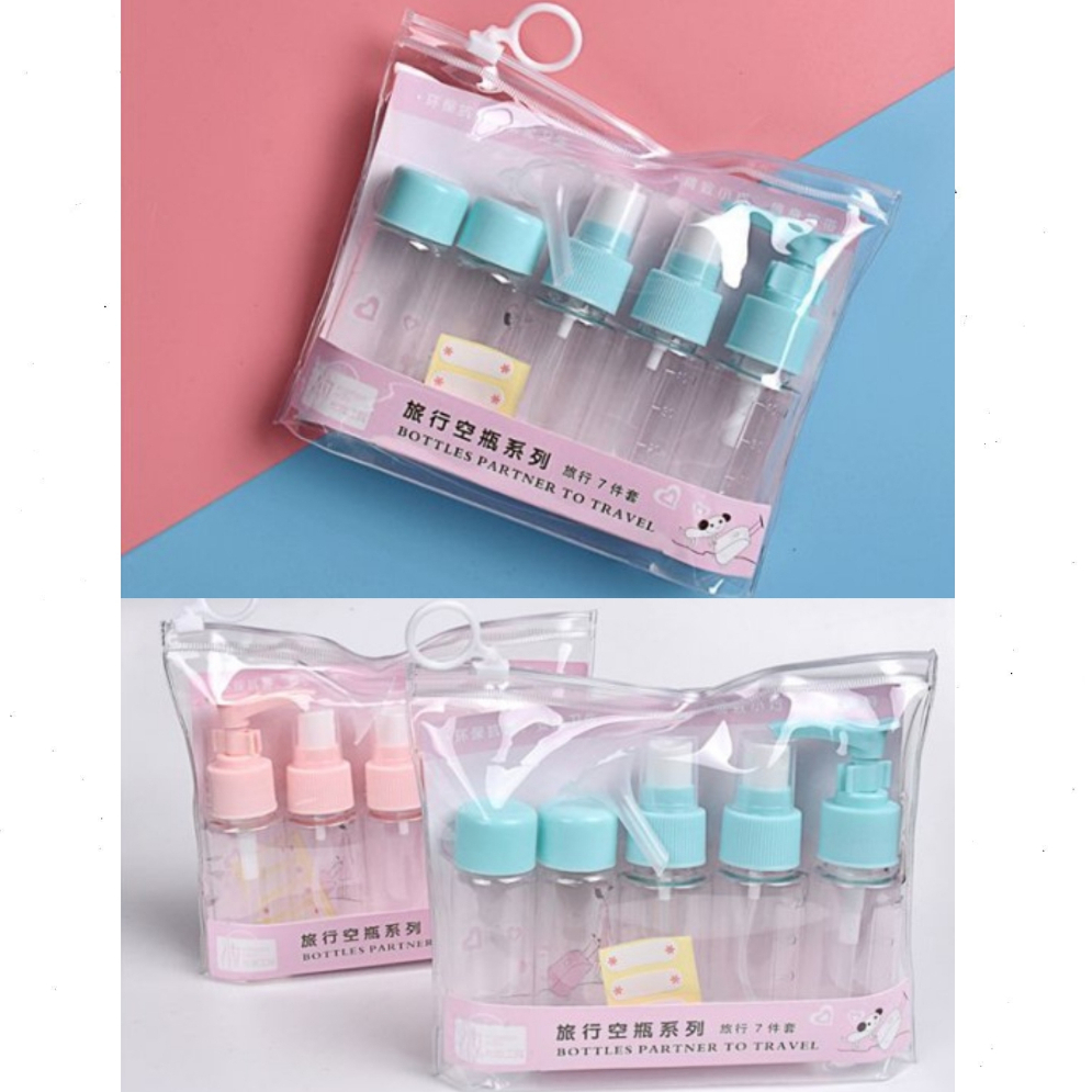 Jual 7pcs/set Botol Travel Kosong Botol Make Up Portable Botol Sabun ...